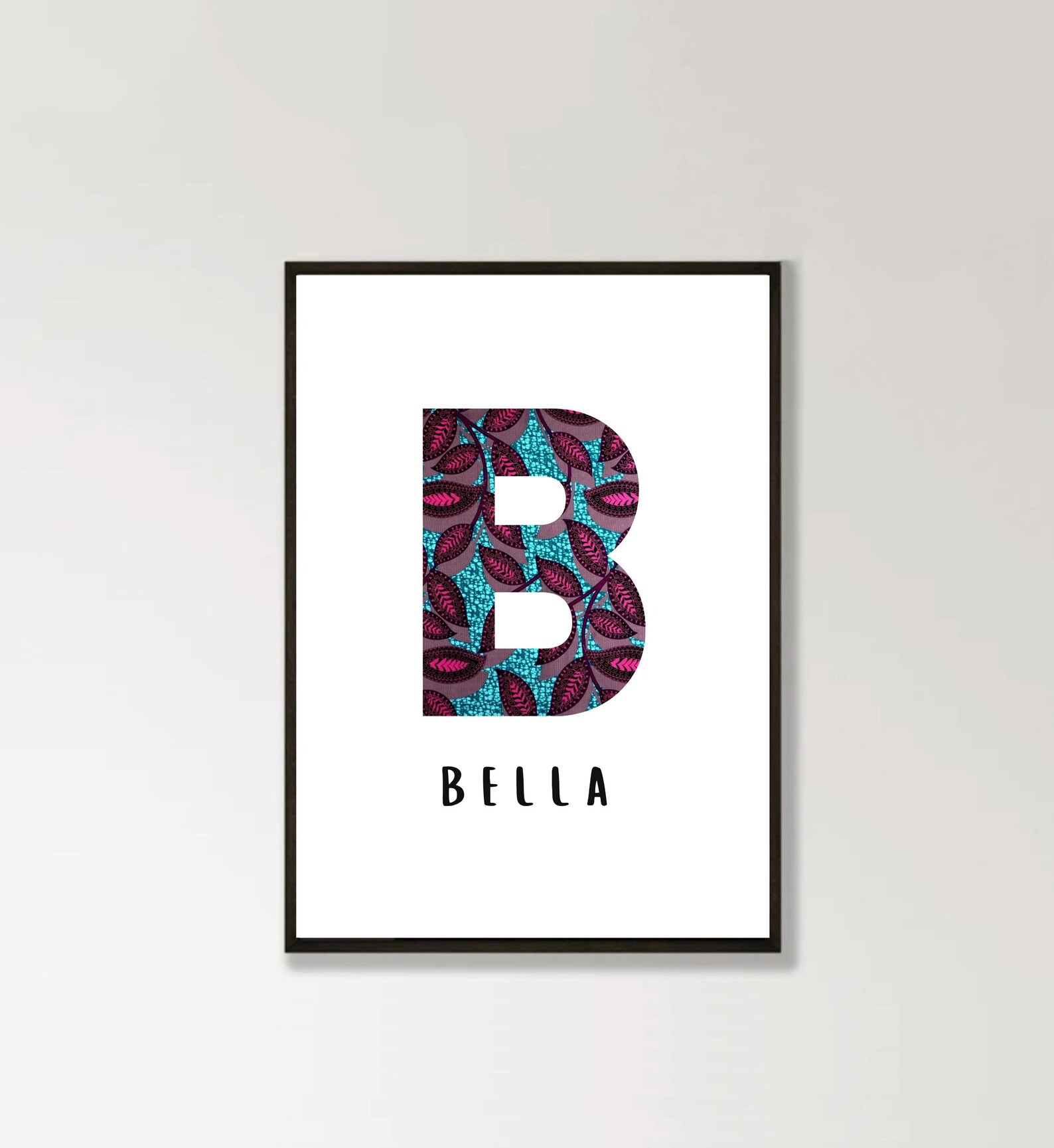 Personalised Alphabet Name Print | Kids Initial Wall Art | Letter Name ...