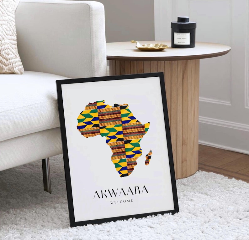 Kente Akwaaba Wall Art Print | African Wall Art Prints | Ghana Wall Art ...
