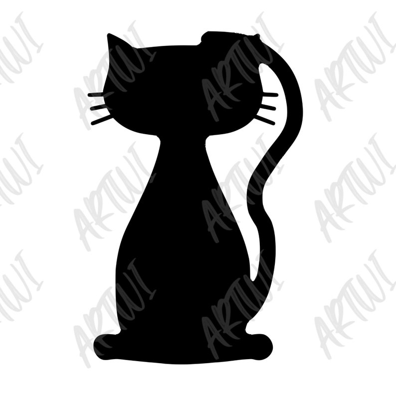 Cat Svg Cute Cat Cut File Cat Silhouette Tiny Cat Clip Art Cat Vector ...