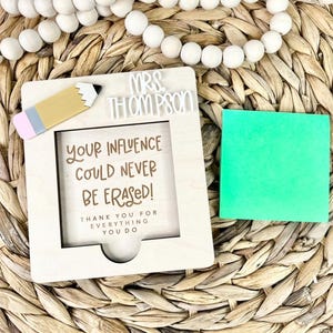 Teacher Post It Note Holder, Teacher Appreciation Gift - Personalized ...