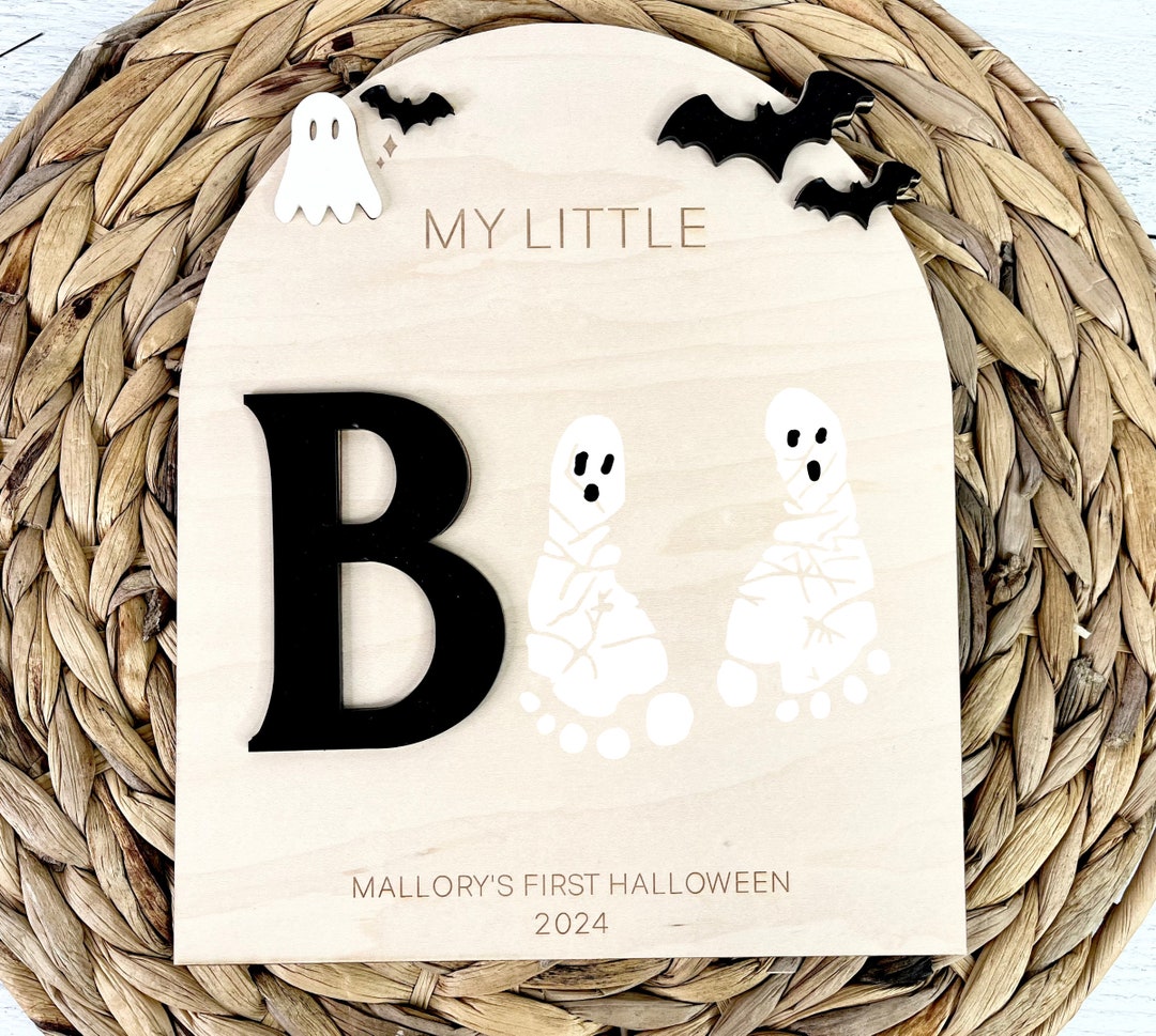 DIY Halloween Footprint Art Babys First Halloween Keepsake Gift for Mom ...