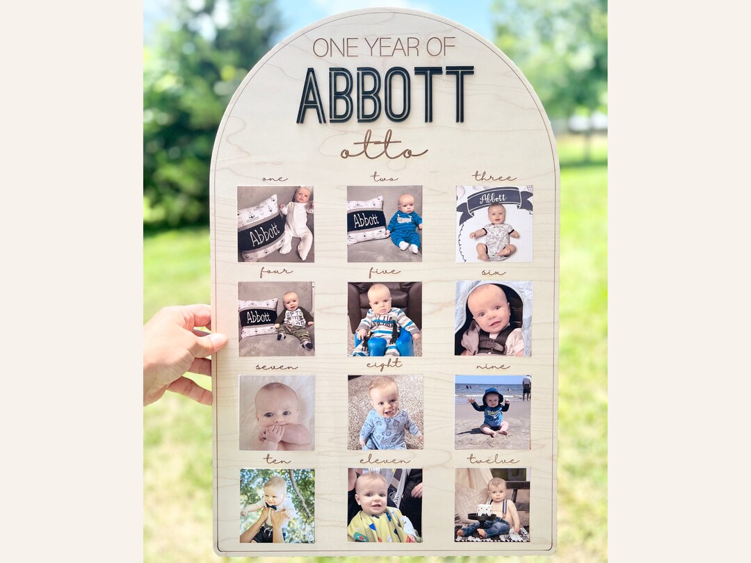 Milestone Picture Board My First Year One Year of Photo Sign One Year ...