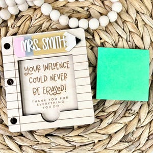 Teacher Post It Note Holder, Teacher Appreciation Gift - Personalized ...