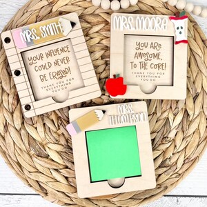 Teacher Post It Note Holder, Teacher Appreciation Gift - Personalized ...