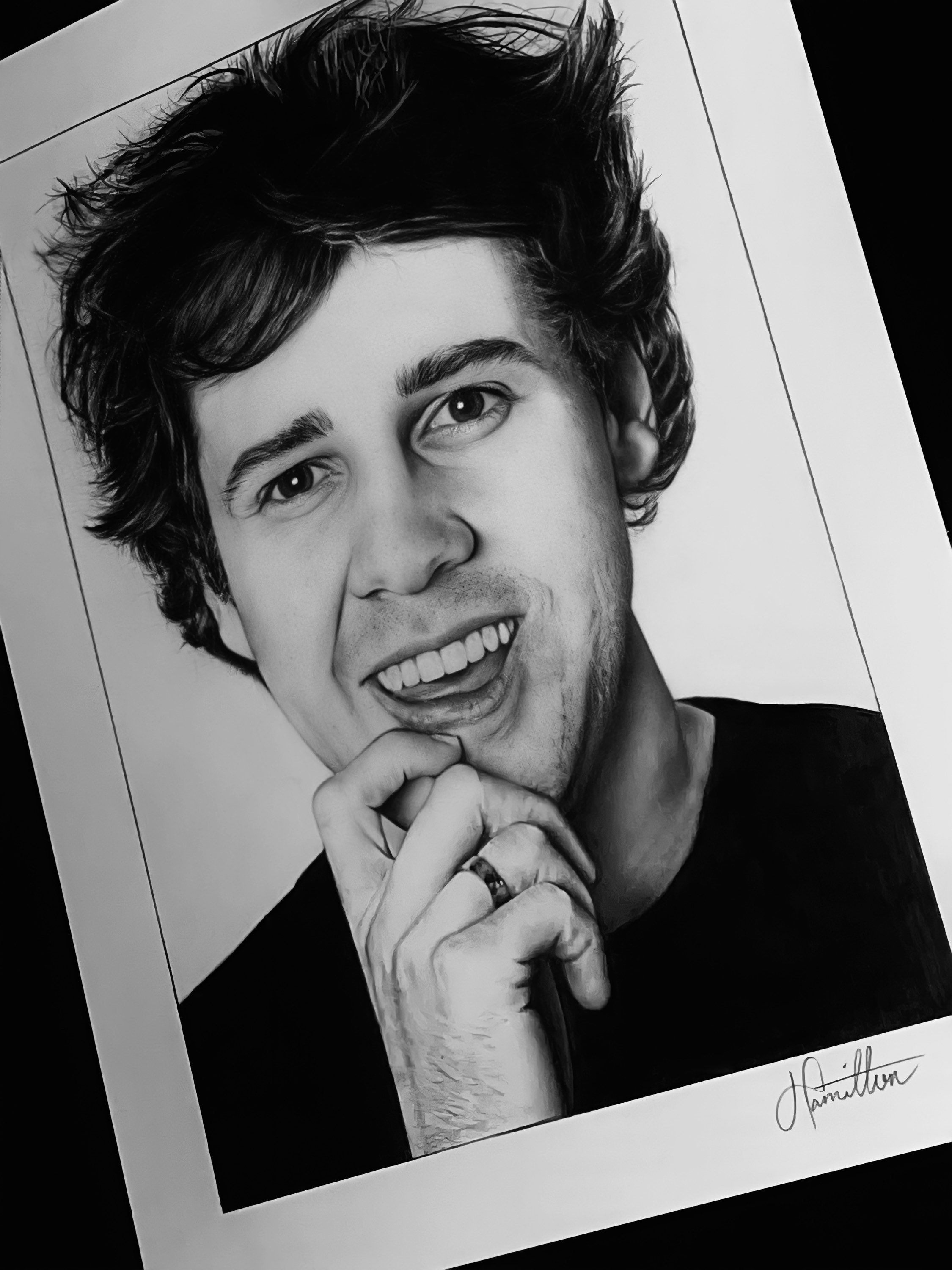 David Dobrik portrait drawing Paper & Surfaces Paper etna.com.pe