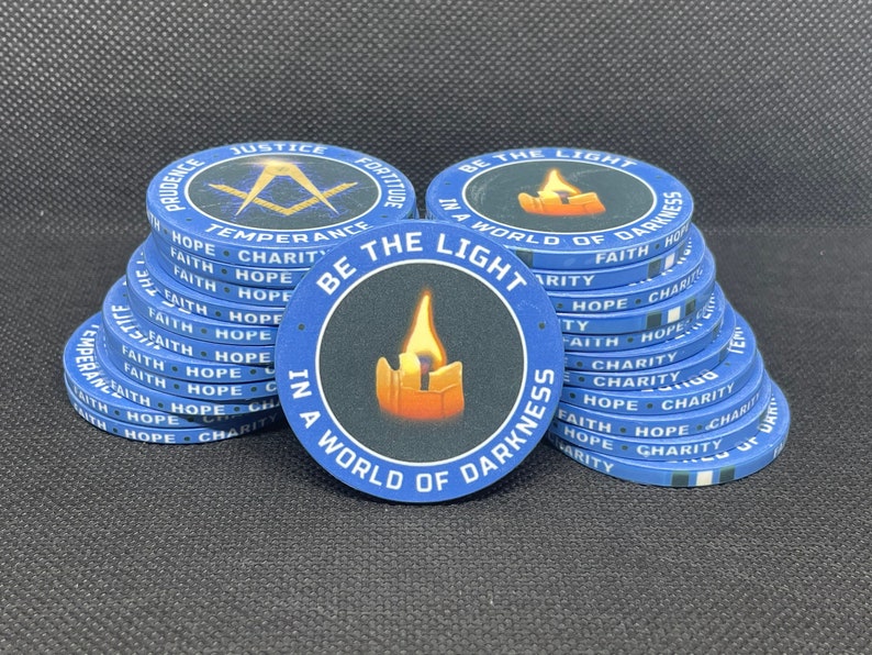 Masonic Challenge Coin - Set of 10 - Square & Compass - Cardinal ...