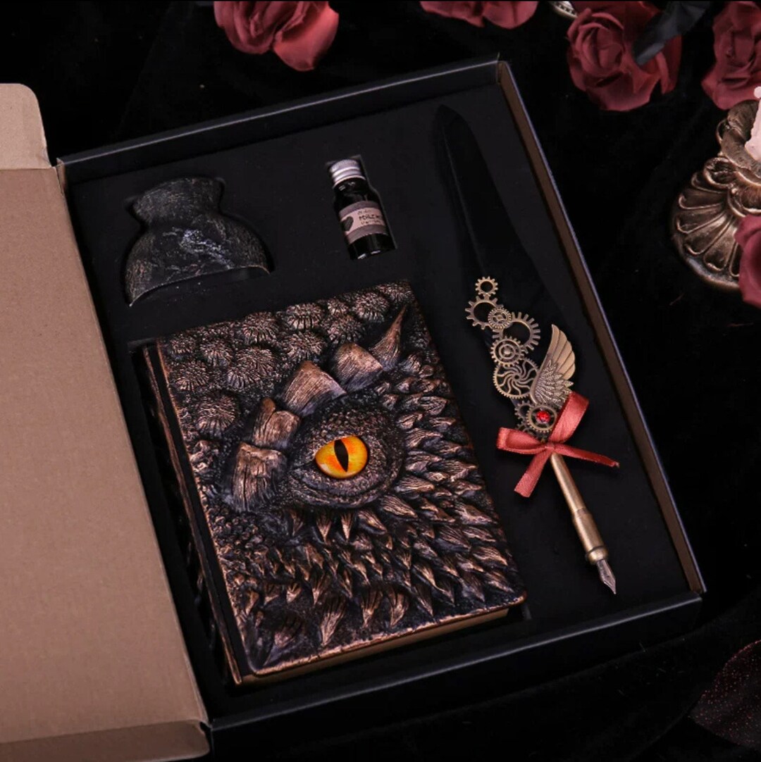 Dungeons & Dragons Goose Feather Pen Notebook Gift Set, Dnd Fans Master ...