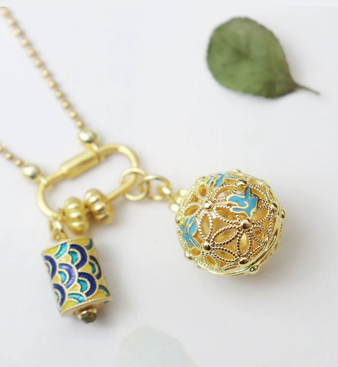 Handmade Ball Necklace Mini Container for Kids Teeth Collection or Dog ...