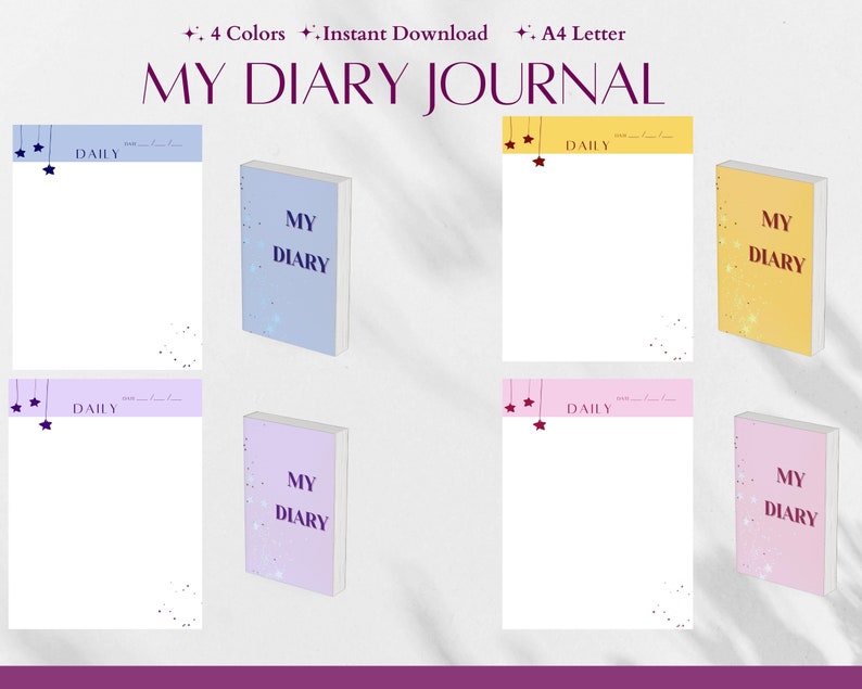 My Diary Journal Printable Custom Diary Personalized Diary Personalised ...