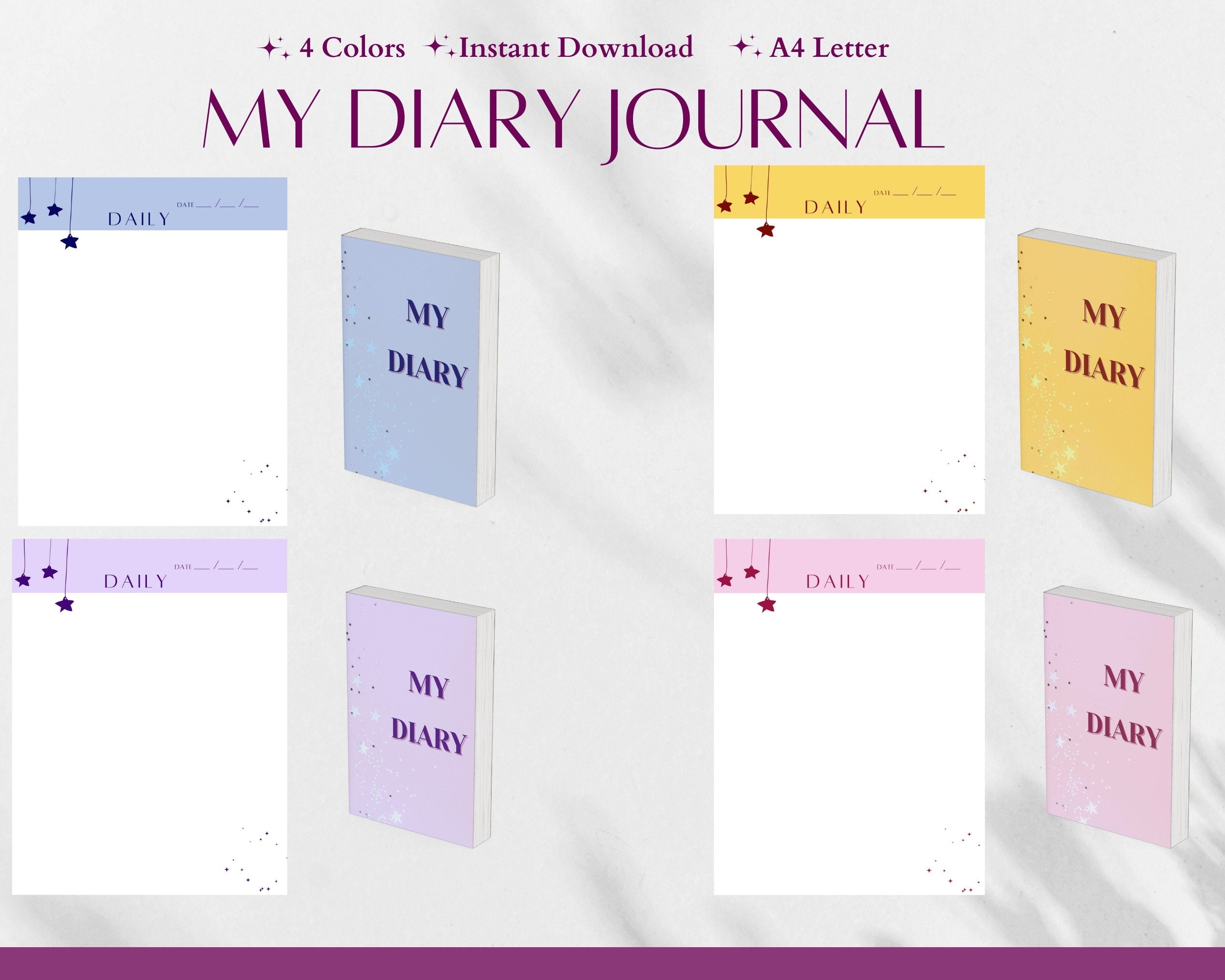 My Diary Journal Printable - Custom Diary - Personalized Diary ...