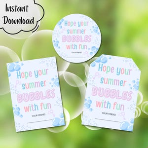 End of School Year Bubble Wand Tags Last Day of School Classmate ...