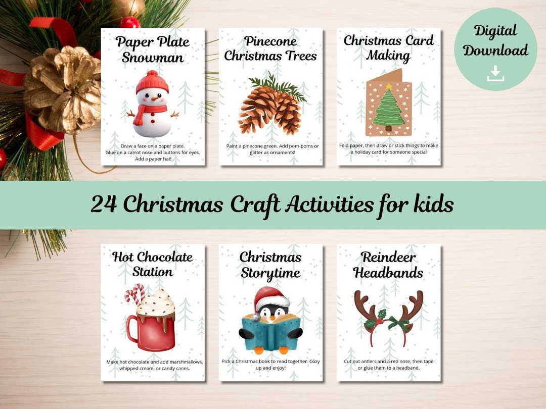 Christmas Activity Cards for Kids Advent Calendar Craft Activities 24 ...