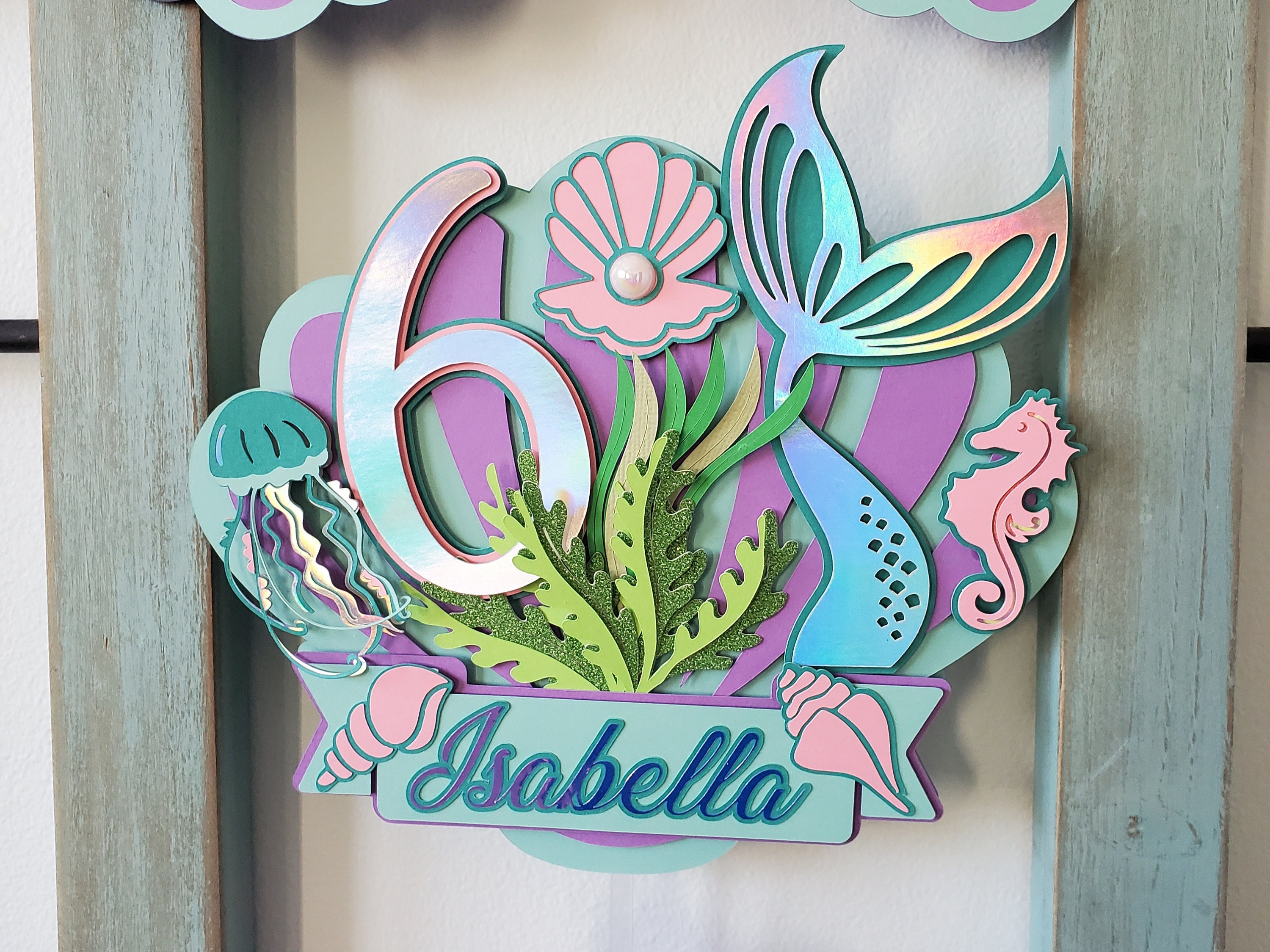 Topper de pastel de sirena / Topper de cola de sirena / - Etsy España