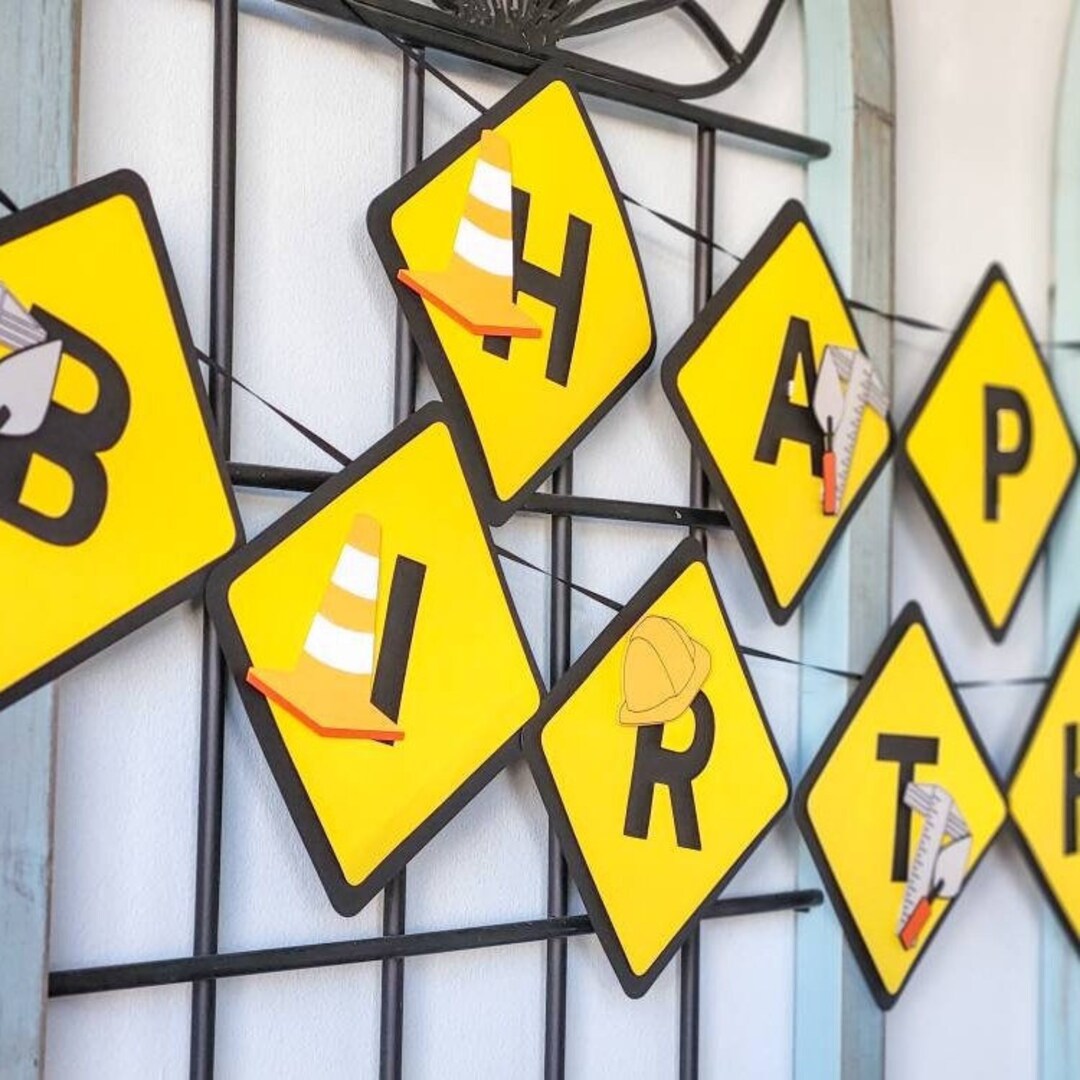 Construction Theme Decoration, Excavator Birthday Decor, Construction ...