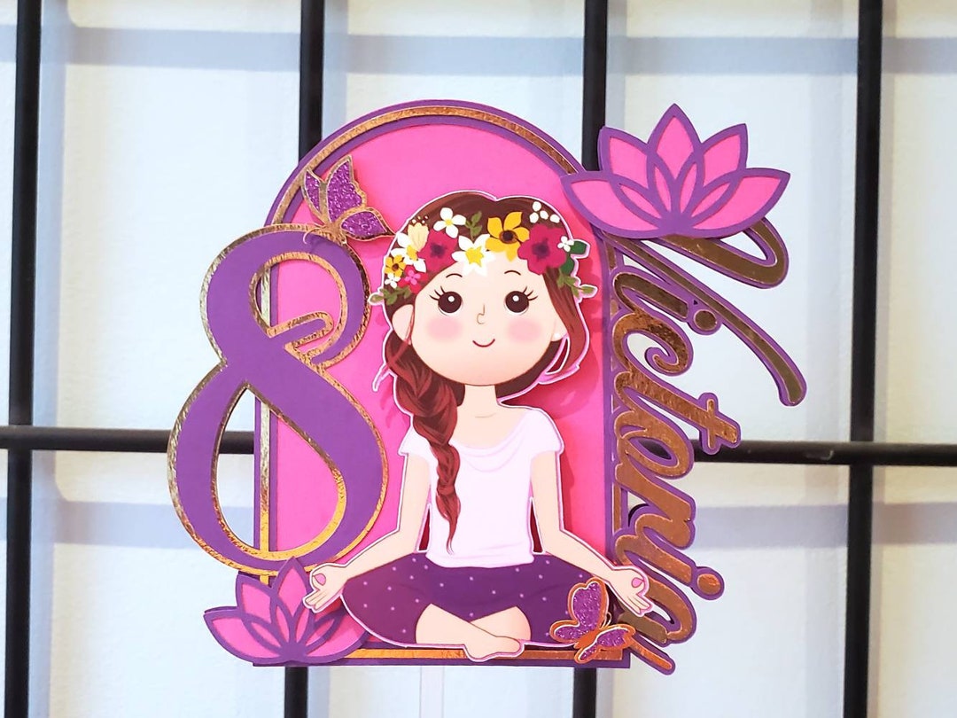 Yoga Girl Cake Topper Meditation Cake Decor Girls Birthday - Etsy