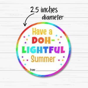 End of School Year Playdoh Tag Last Day of School Classmate Printable ...