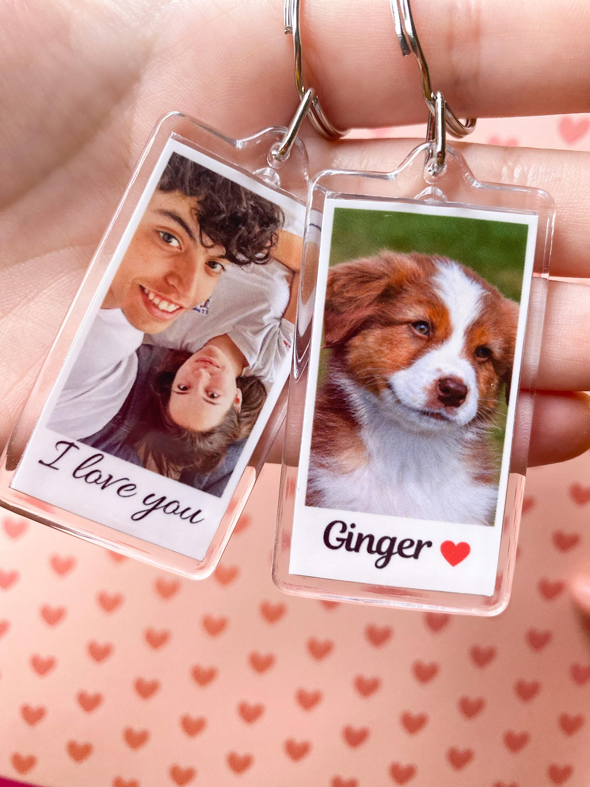 Custom Photo Keychain Personalized Photo Keychain Mothers - Etsy