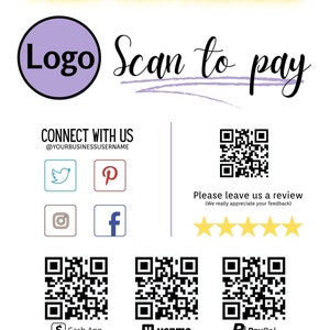 QR Code Sign Scan to Pay QR Code Sign Scan to Pay - Etsy