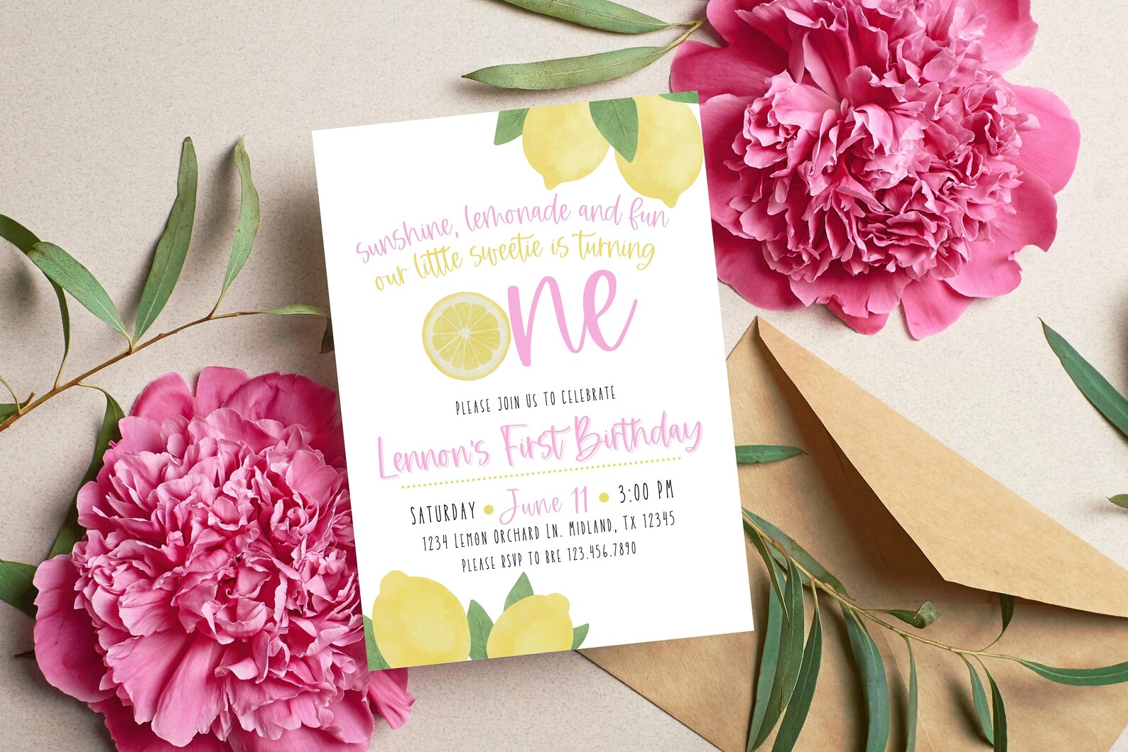 Lemon 1st Birthday Invitation Lemon 1st Birthday Lemon - Etsy