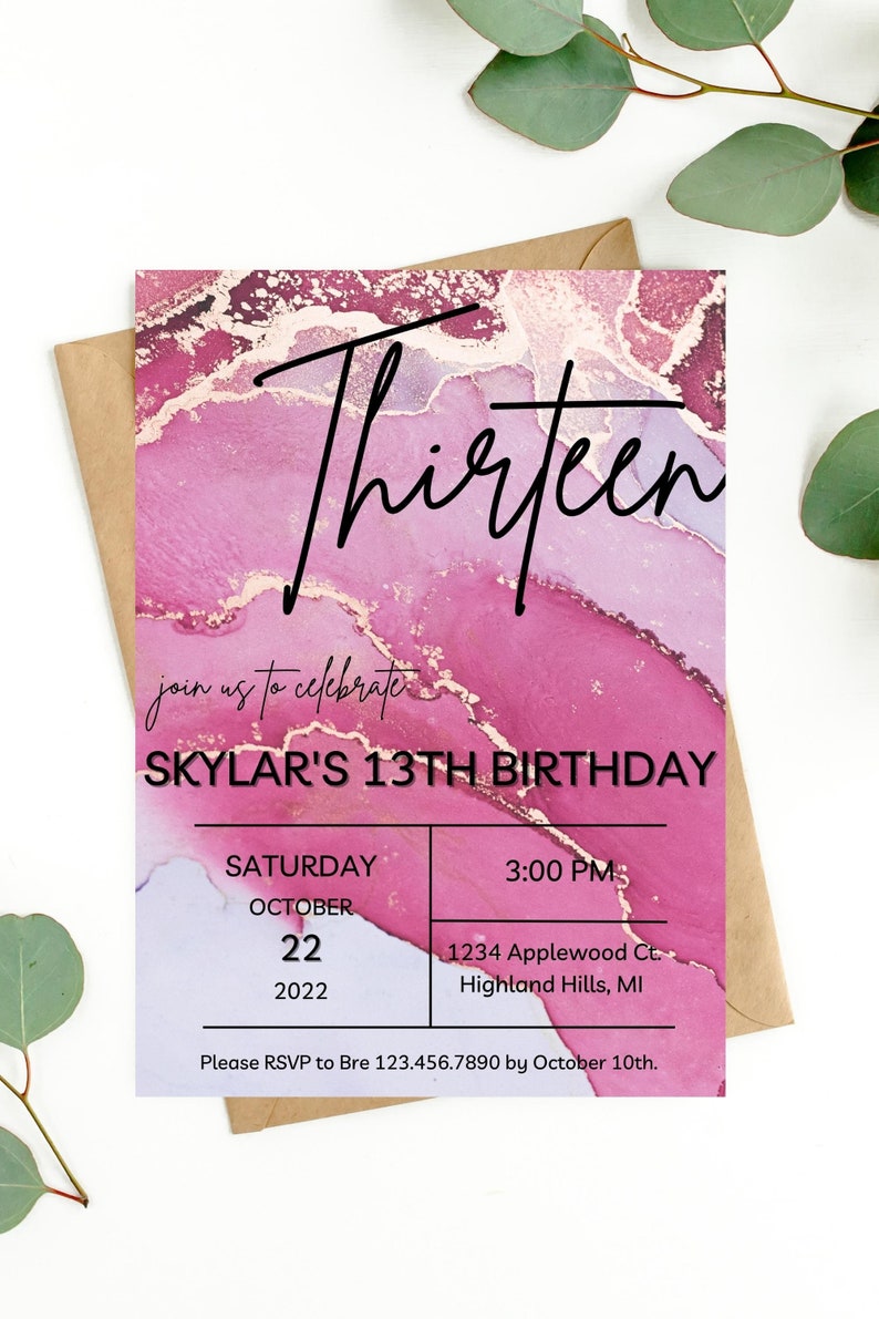 13th Birthday Invitation 13th Birthday 13th Birthday - Etsy