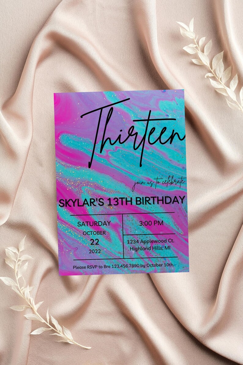 13th Birthday Invitation 13th Birthday 13th Birthday - Etsy