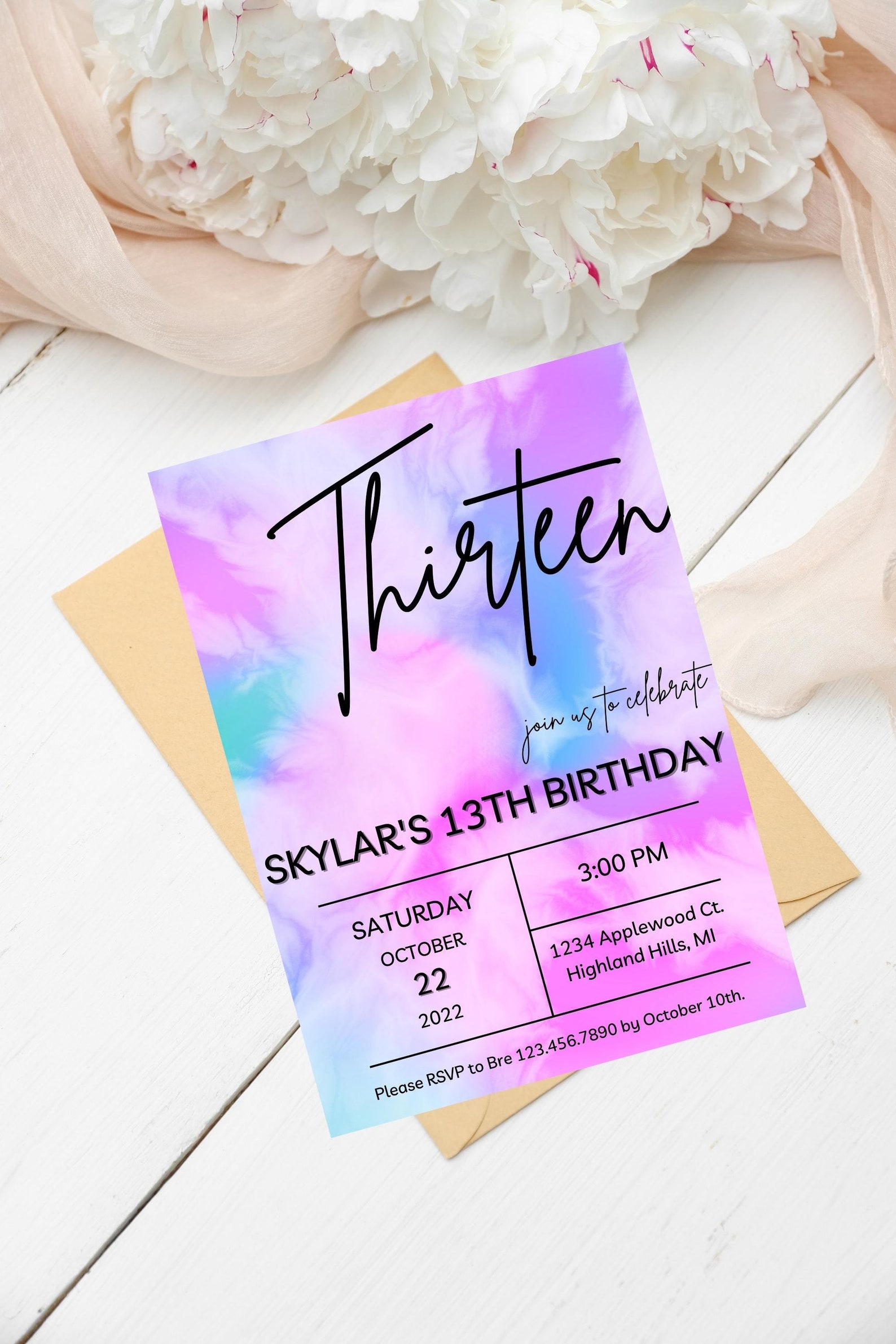 13th Birthday Invitation 13th Birthday 13th Birthday - Etsy