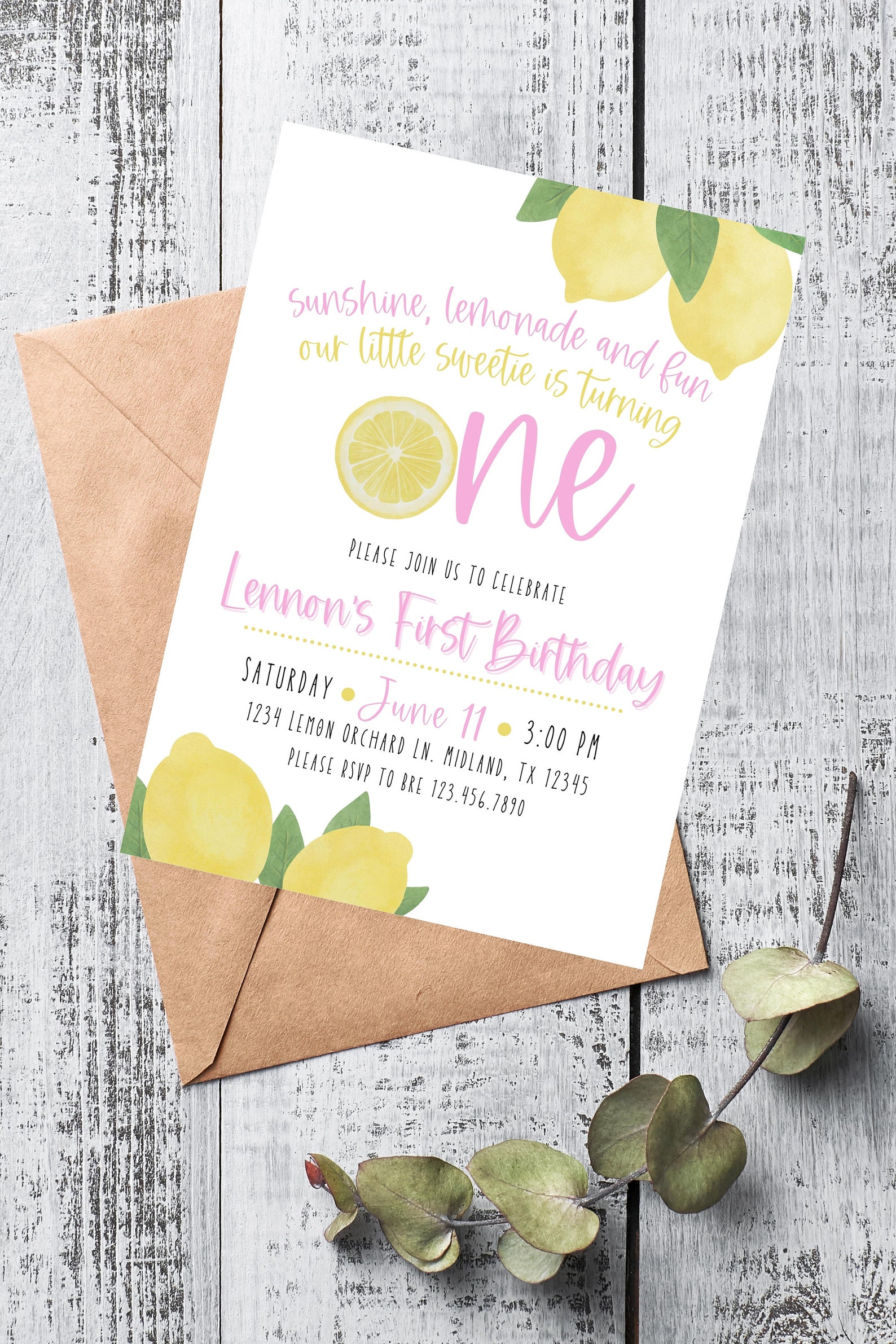 Lemon 1st Birthday Invitation Lemon 1st Birthday Lemon - Etsy