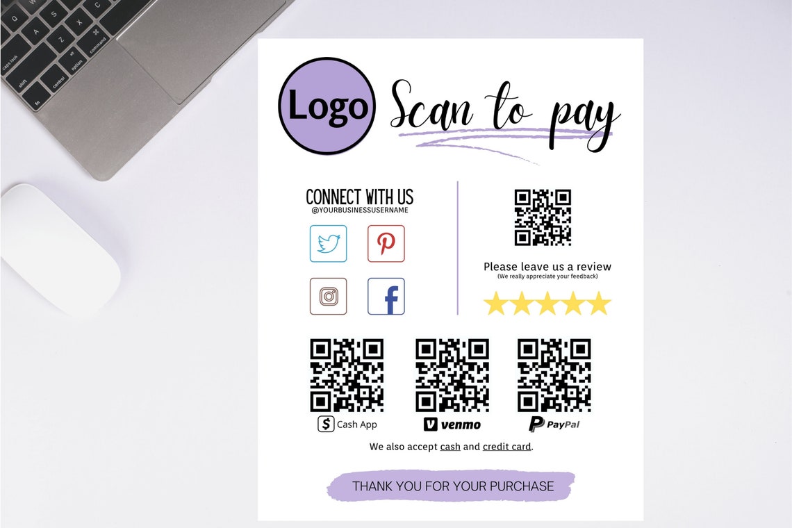 QR Code Sign Scan to Pay QR Code Sign Scan to Pay | Etsy