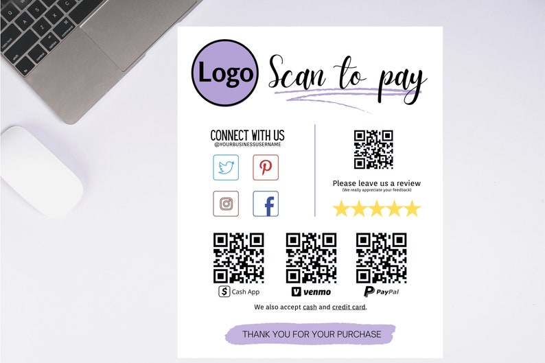 QR Code Sign Scan to Pay QR Code Sign Scan to Pay | Etsy