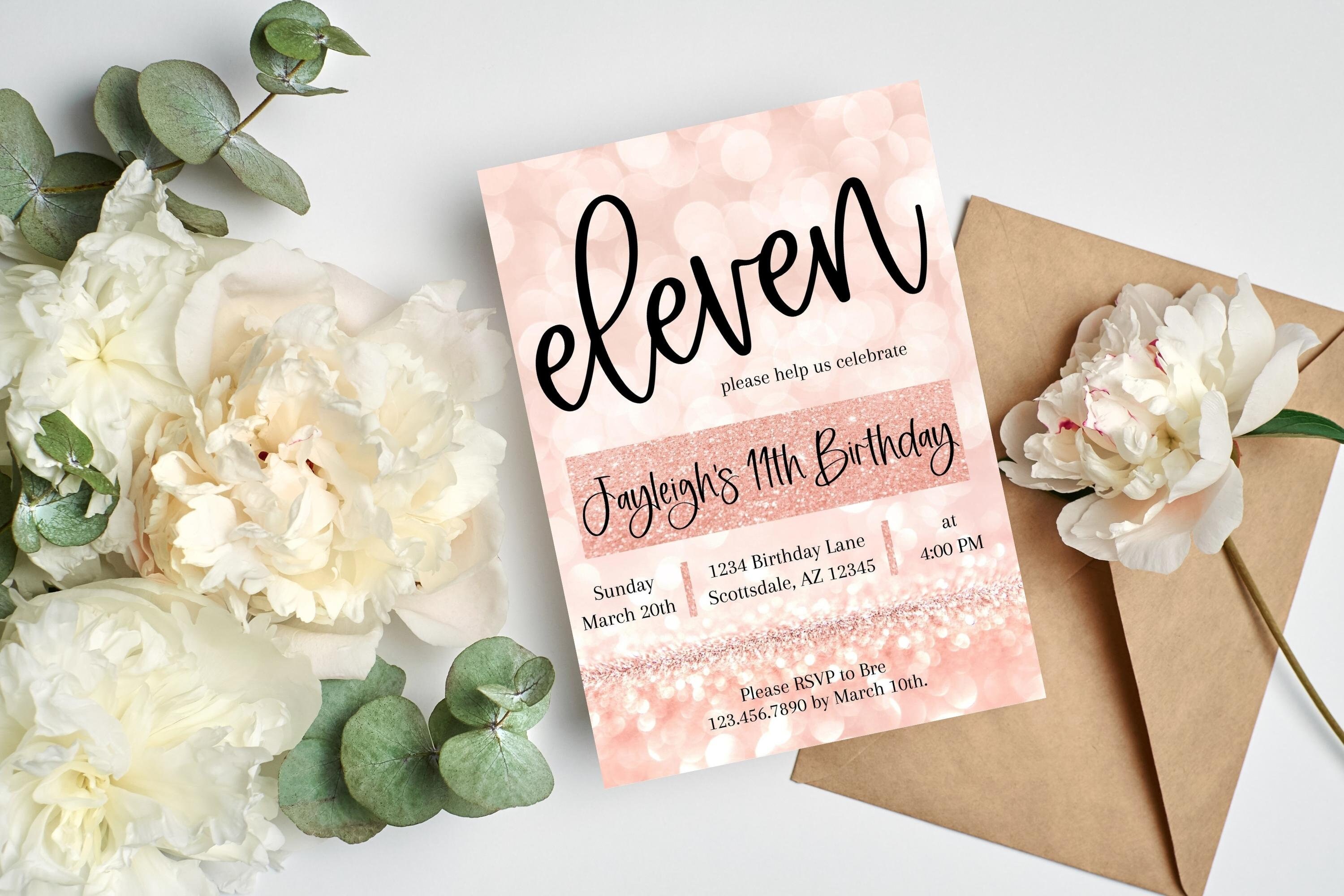 11th Birthday Invitation 11th Birthday 11th Birthday - Etsy
