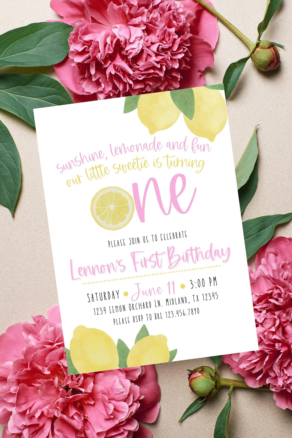 Lemon 1st Birthday Invitation Lemon 1st Birthday Lemon - Etsy