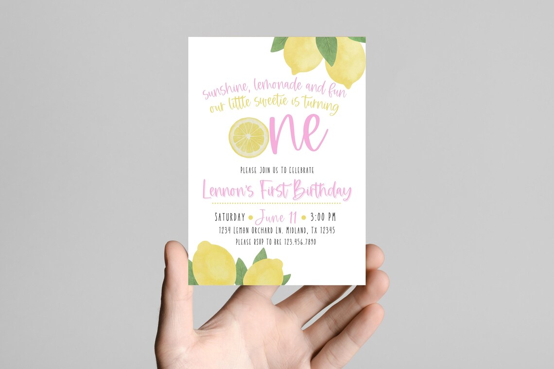 Lemon 1st Birthday Invitation Lemon 1st Birthday Lemon - Etsy