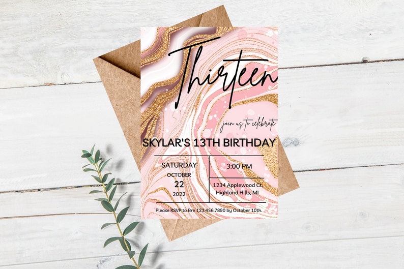 13th Birthday Invitation 13th Birthday 13th Birthday | Etsy