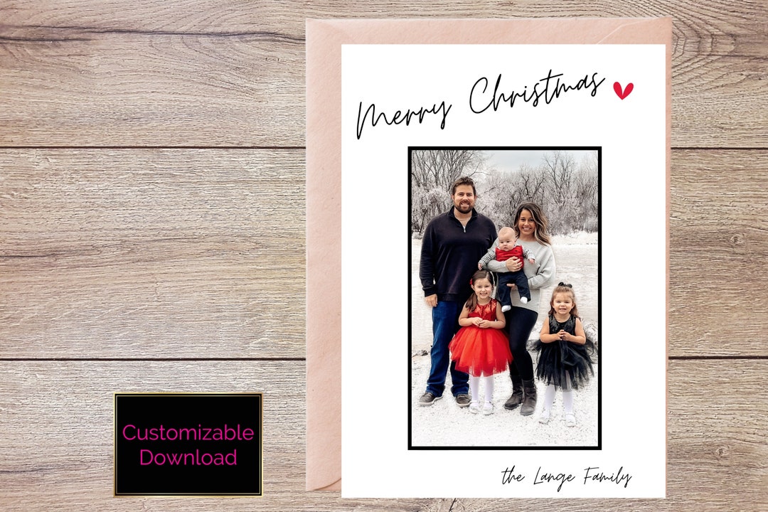 Christmas Card Template Christmas Cards Template Digital Christmas Card ...