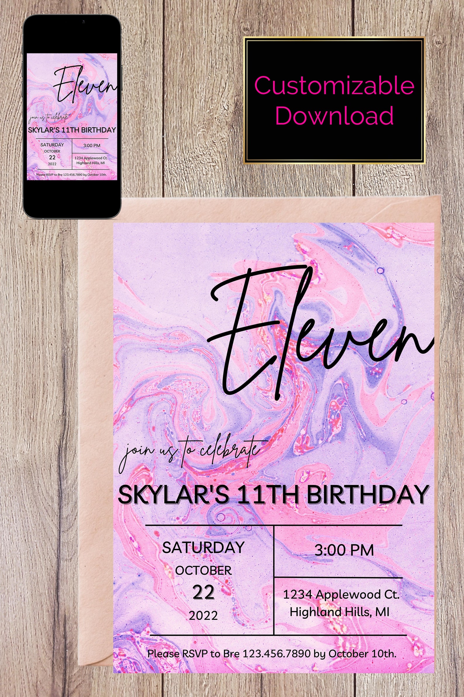 11th Birthday Invitation 11th Birthday 11th Birthday - Etsy