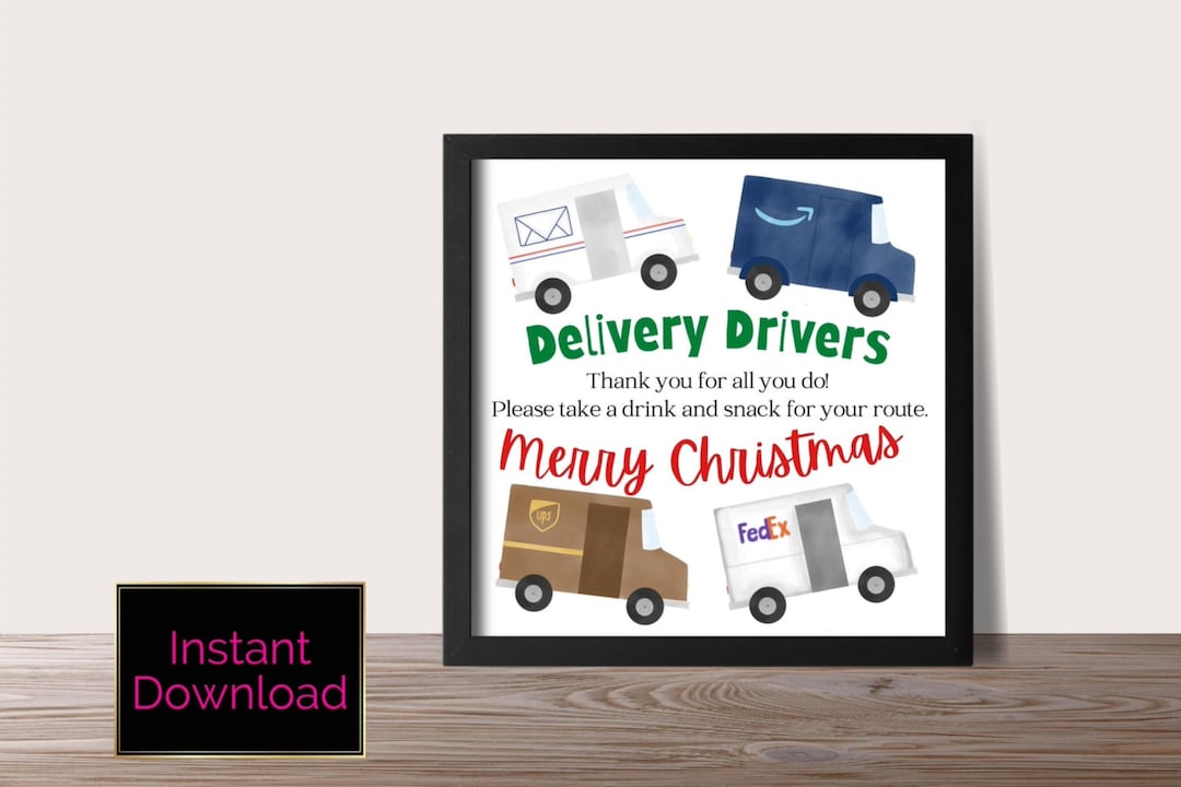 Delivery Driver Thank You Sign | Instant Digital Download | Printable ...