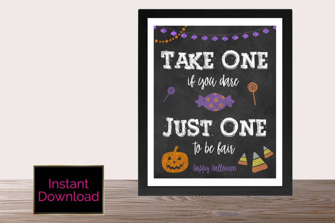 Trick or Treat Sign Digital Download Printable Custom Halloween Decor ...
