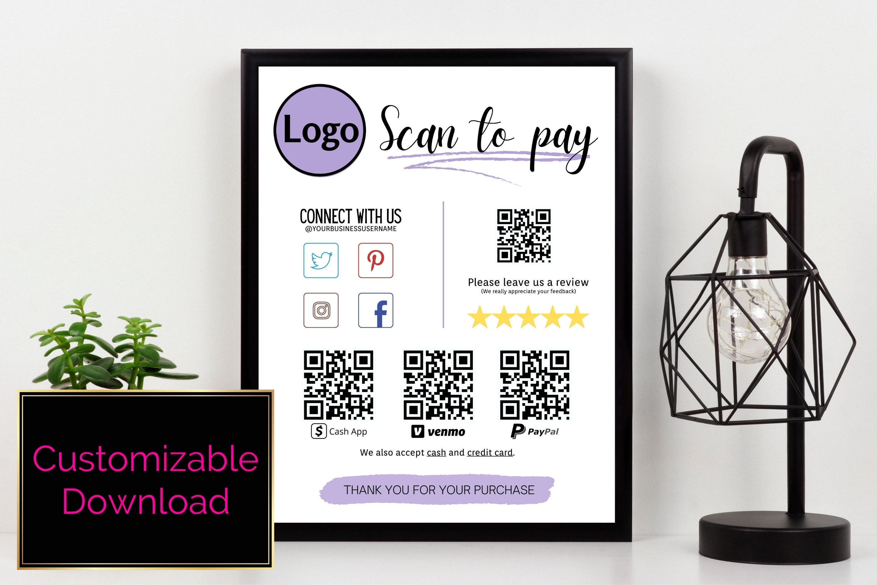QR Code Sign Scan to Pay QR Code Sign Scan to Pay - Etsy