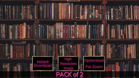 Zoom Background Library, Virtual Bookshelf, Backdrop,
