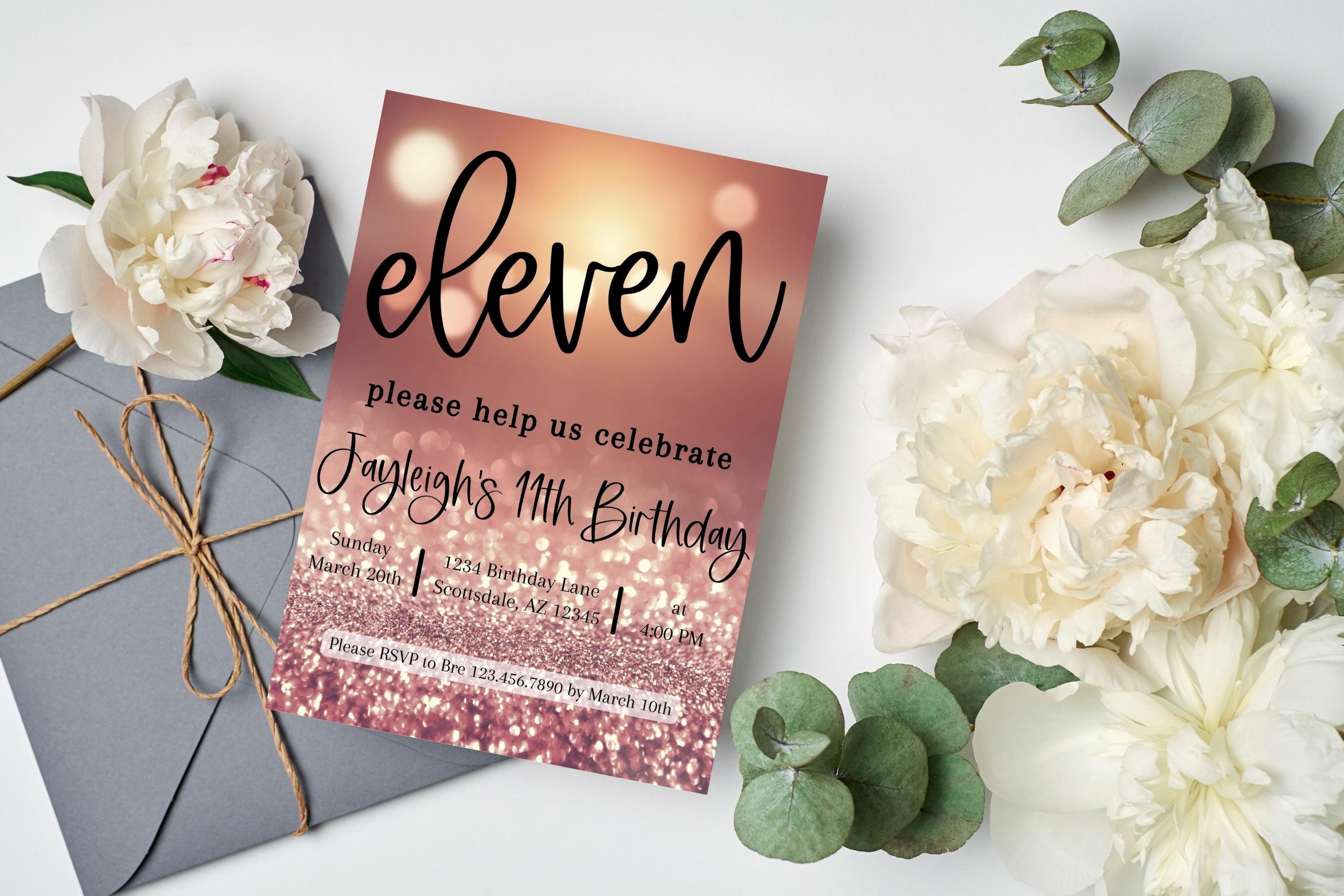 11th Birthday Invitation 11th Birthday 11th Birthday - Etsy