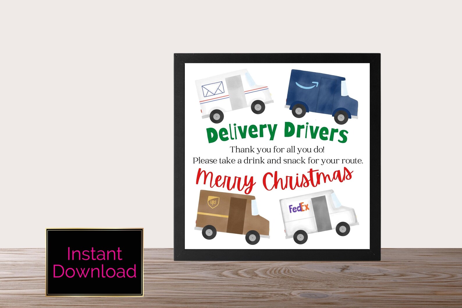 Delivery Driver Thank You Sign Instant Digital Download - Etsy