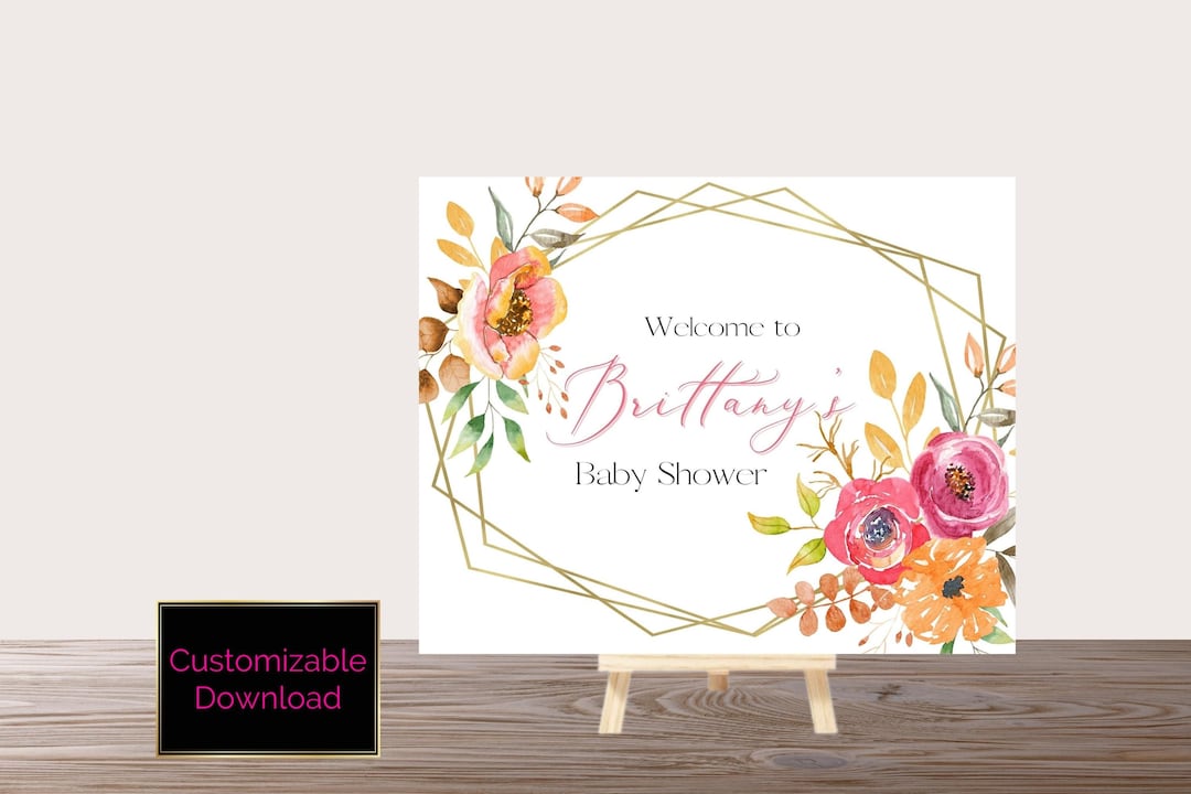 Baby Shower Sign Template Printable Custom Welcome Sign Digital ...