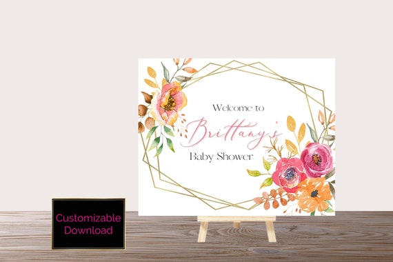 Baby Shower Sign Template Printable Custom Welcome - Etsy