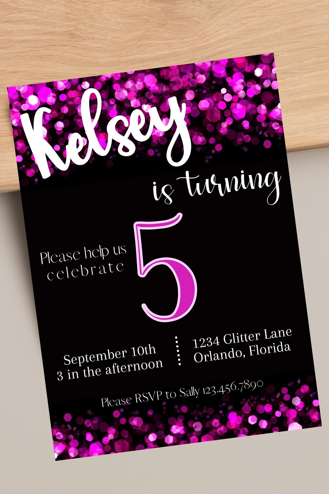 5th Birthday Invitation 5th Birthday 5th Birthday Invite - Etsy