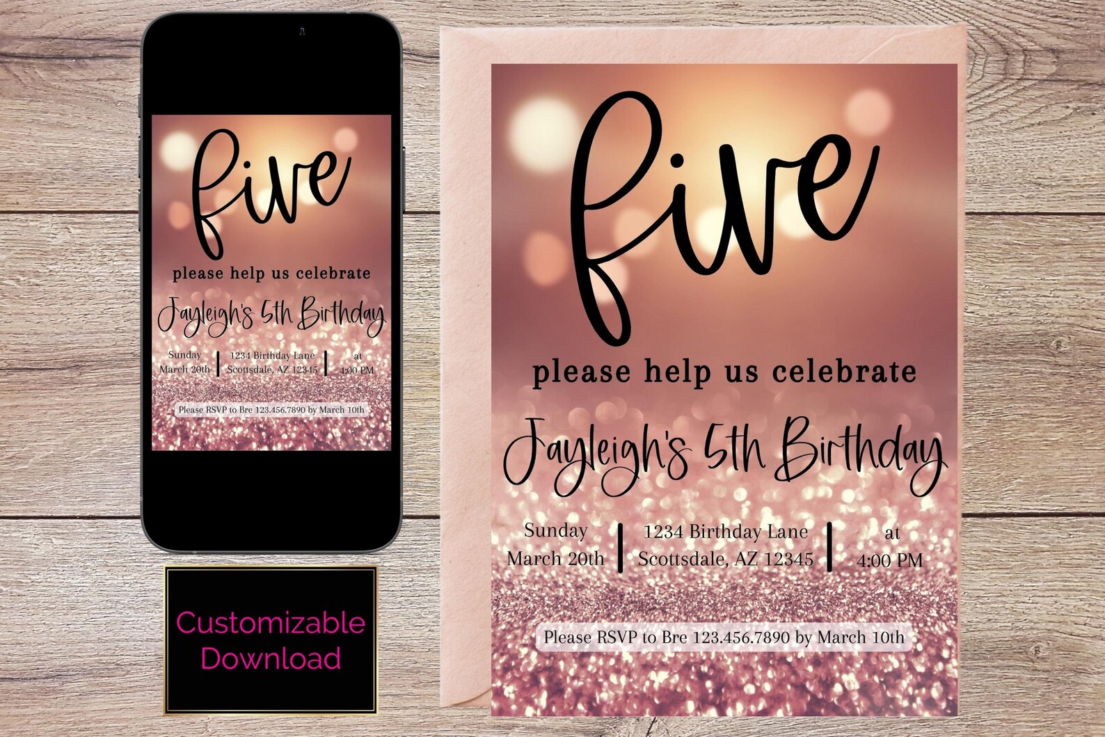 5th Birthday Invitation 5th Birthday 5th Birthday Invite - Etsy