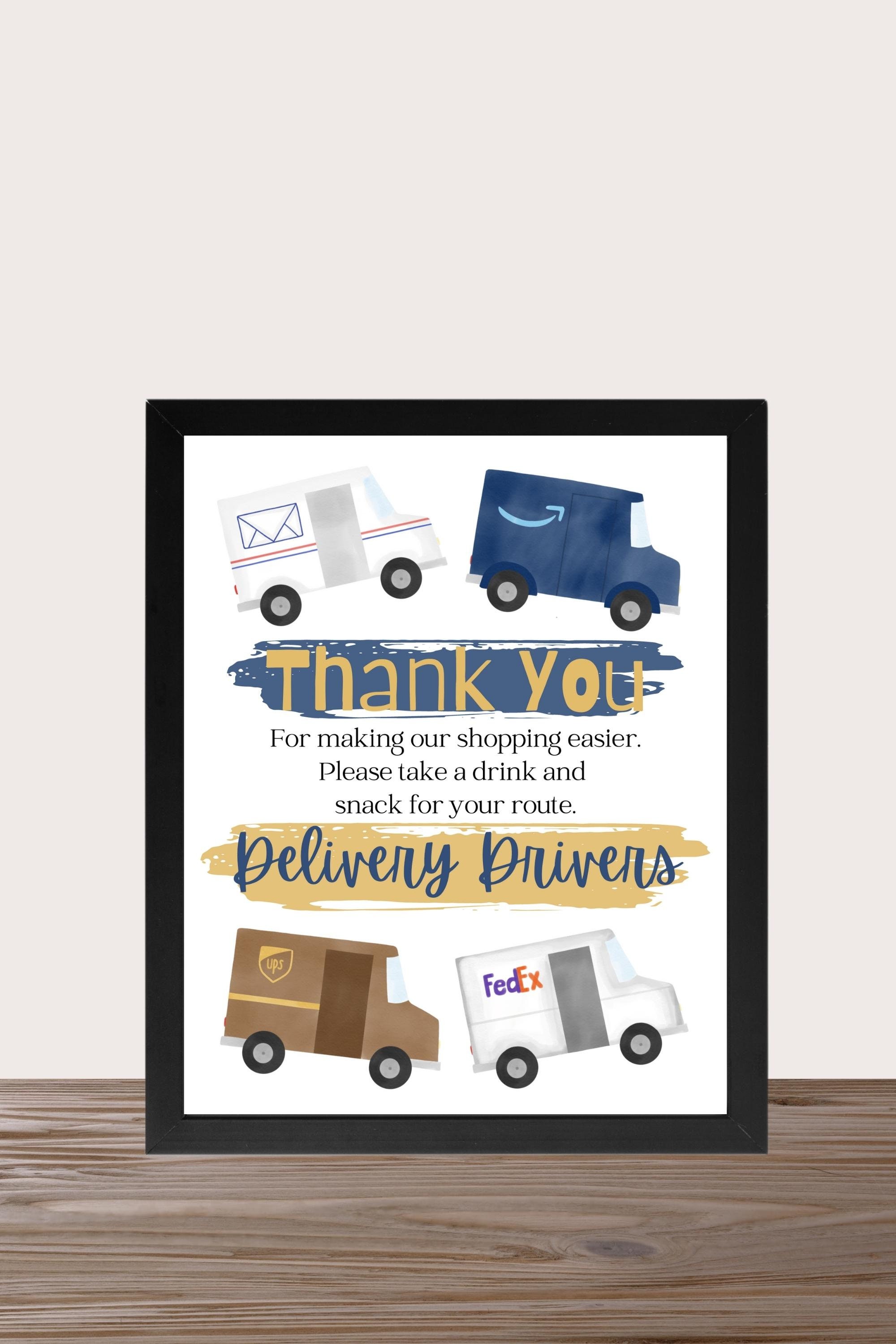 Delivery Driver Snack Sign Delivery Driver Sign Thank You - Etsy