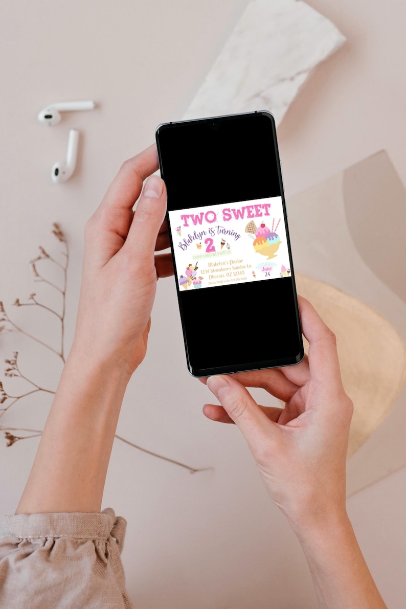 Two Sweet Birthday Invitation Two Sweet Birthday 2nd - Etsy