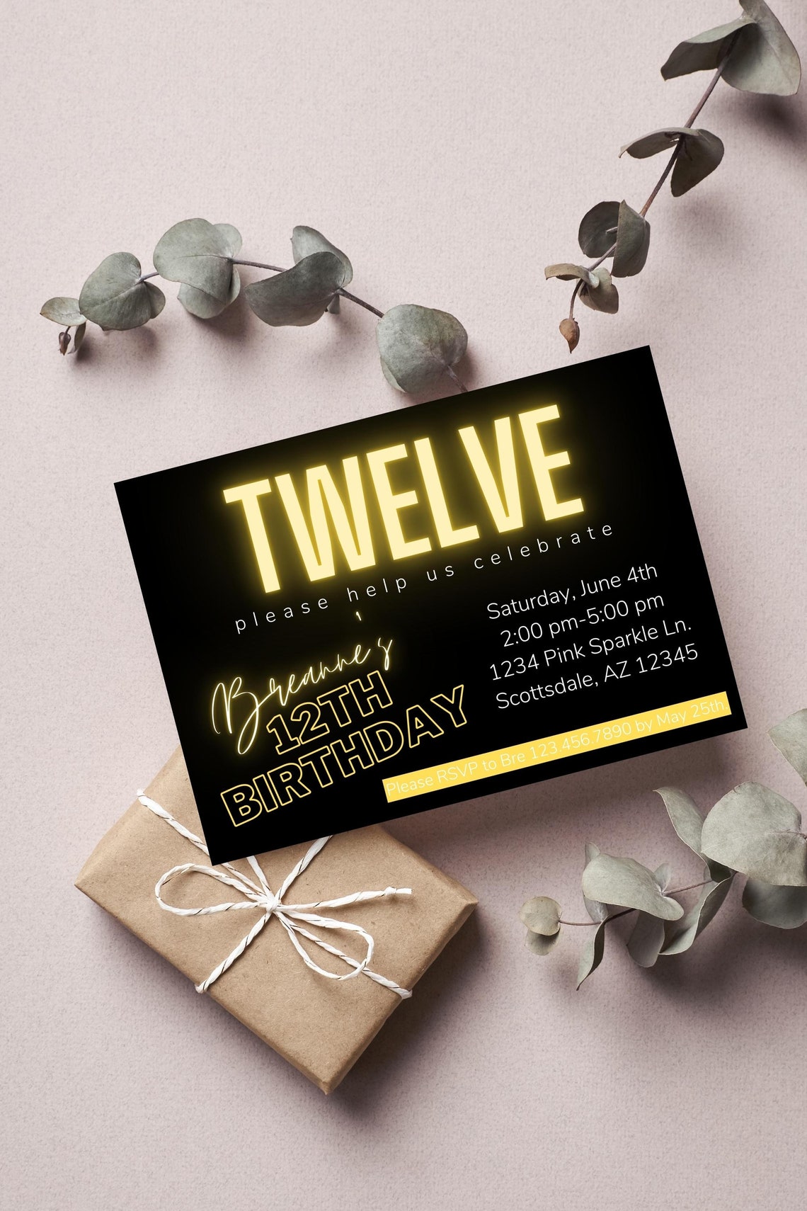 12th Birthday Invitation 12th Birthday 12th Birthday - Etsy