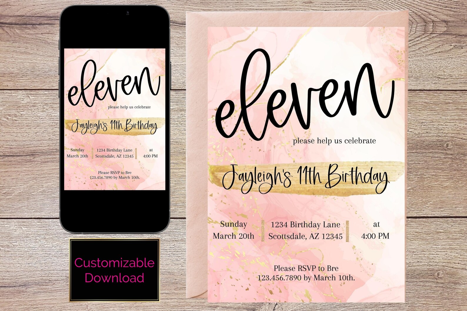 11th Birthday Invitation 11th Birthday 11th Birthday - Etsy