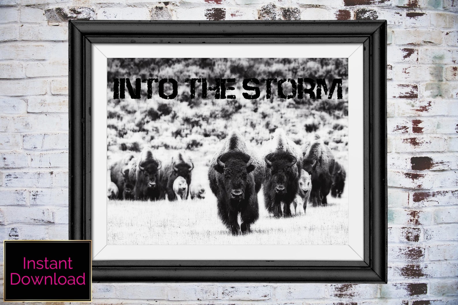 Bison Wall Art Bison Print Farmhouse Decor Bison Art Bison Poster ...